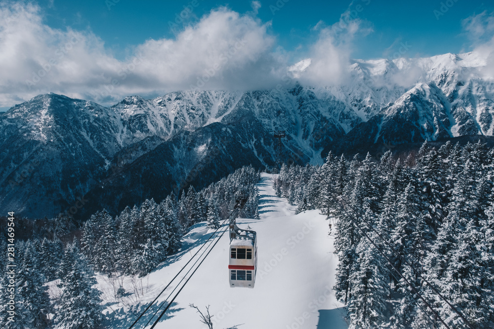 Shinhotaka Ropeway, Cable car station, Takayama Gifu, Japan. allows ...