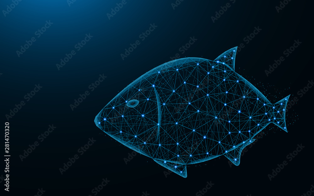 Fish low poly design, aquatic animal abstract geometric image ...
