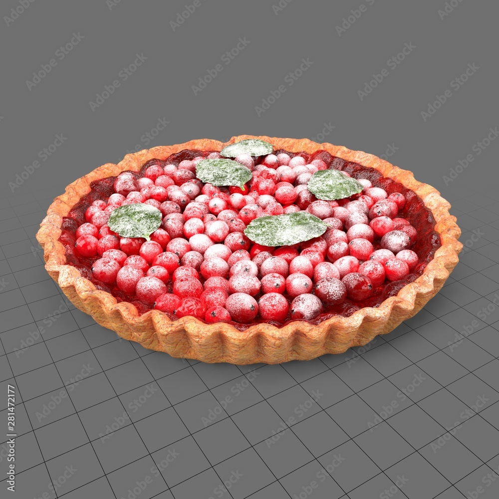 Cranberry tart Stock 3D asset | Adobe Stock