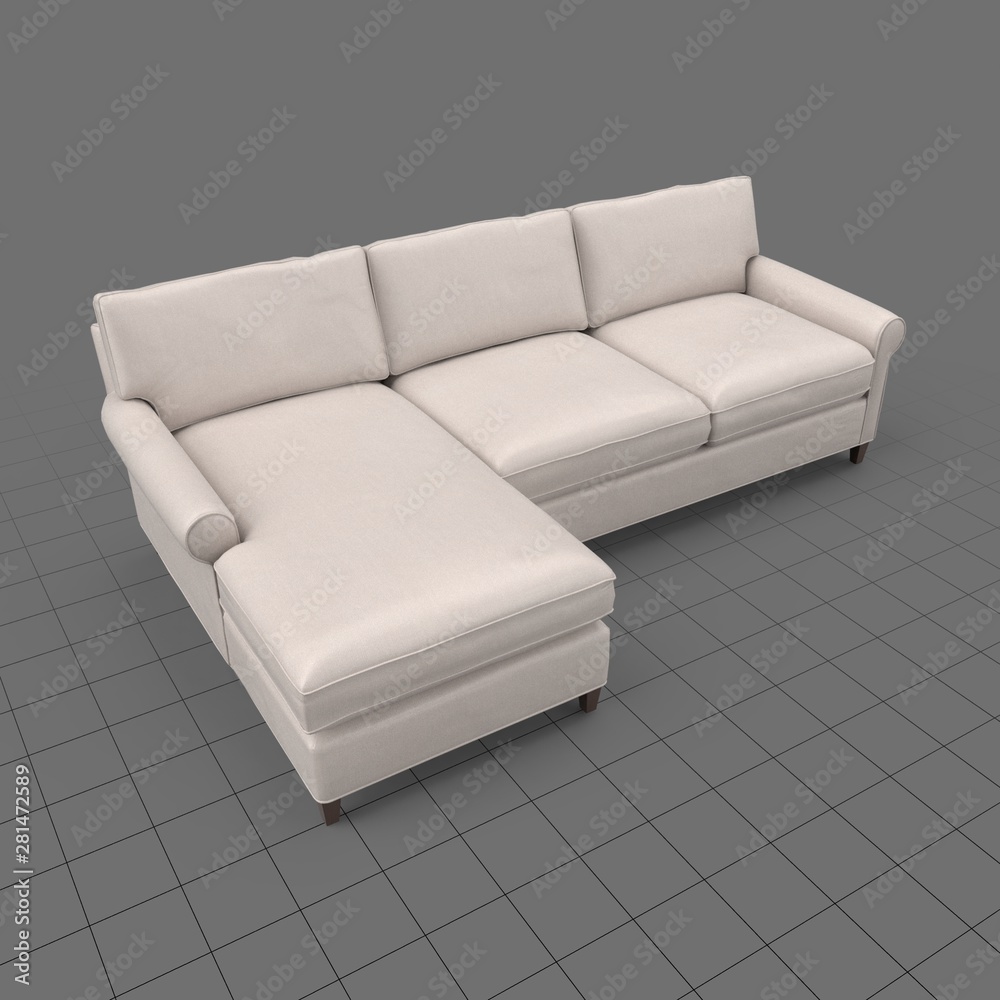 Modern sectional sofa Stock 3D asset | Adobe Stock