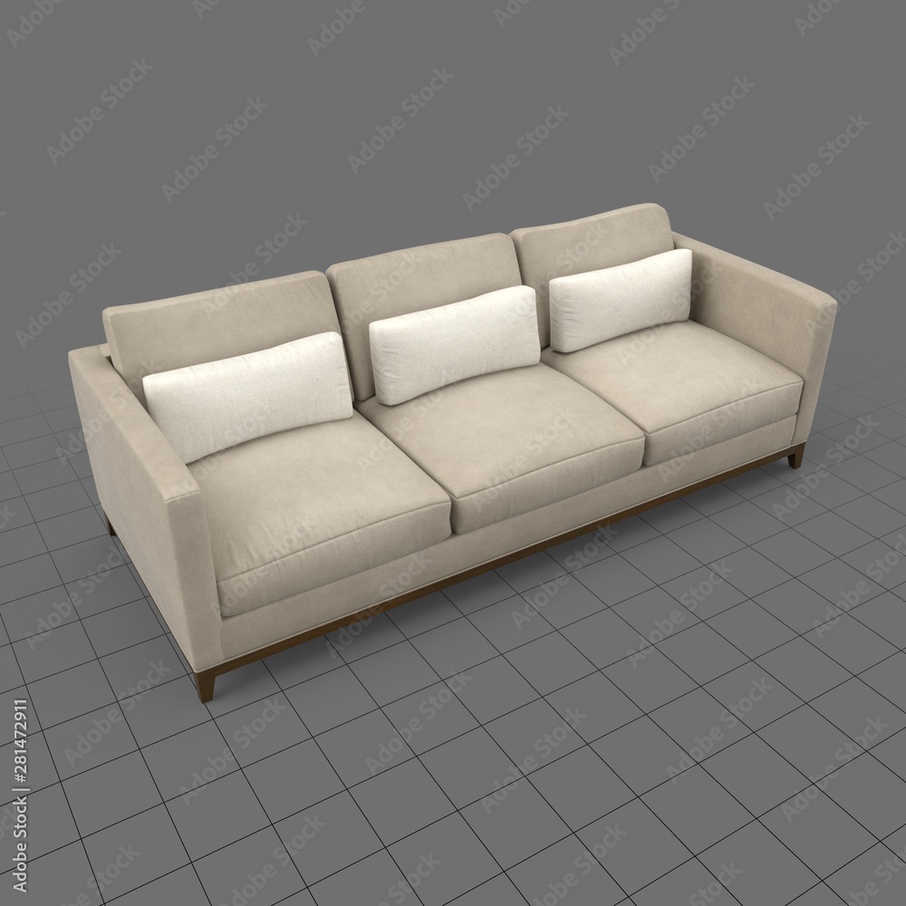 Modern three seater sofa 2 Stock 3D asset | Adobe Stock