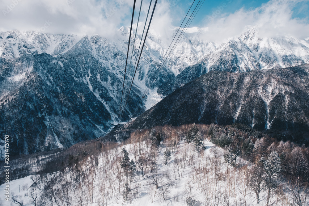 Shinhotaka Ropeway, Cable car station, Takayama Gifu, Japan. allows ...