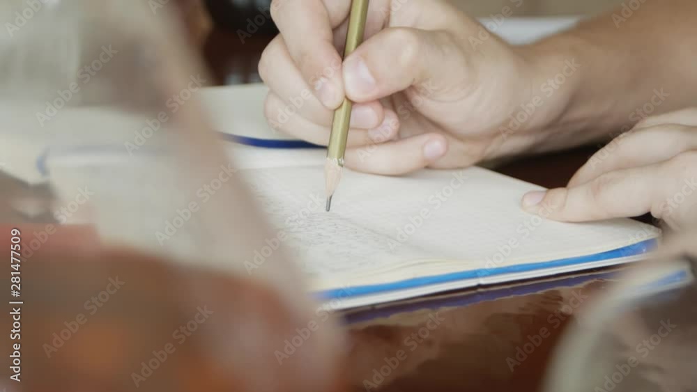 Video Stock Education students testing exam with pencil drawing ...