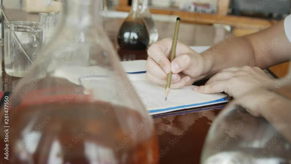 Education students testing exam with pencil drawing selected multiple ...