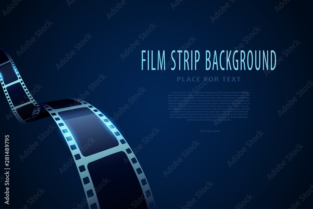 Film festival poster. Movie theater reel and film strip. Template for ...