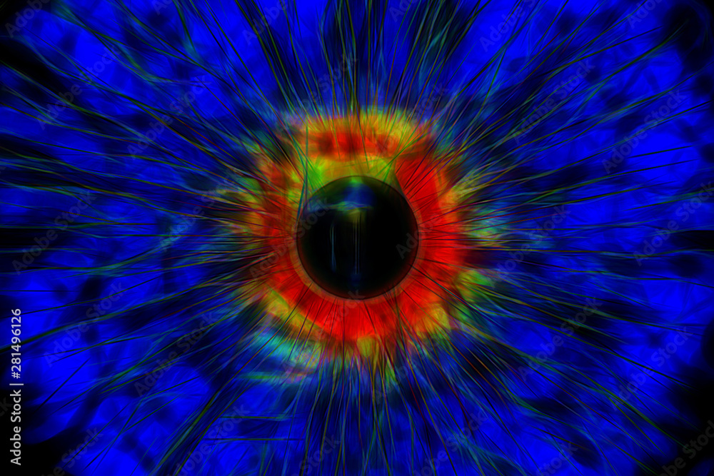 Eye, abstract digitally generated illustration for science, futuristic ...