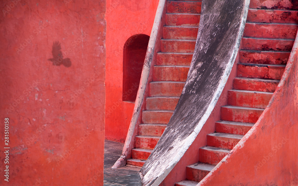 View of red staircase Stock Photo | Adobe Stock