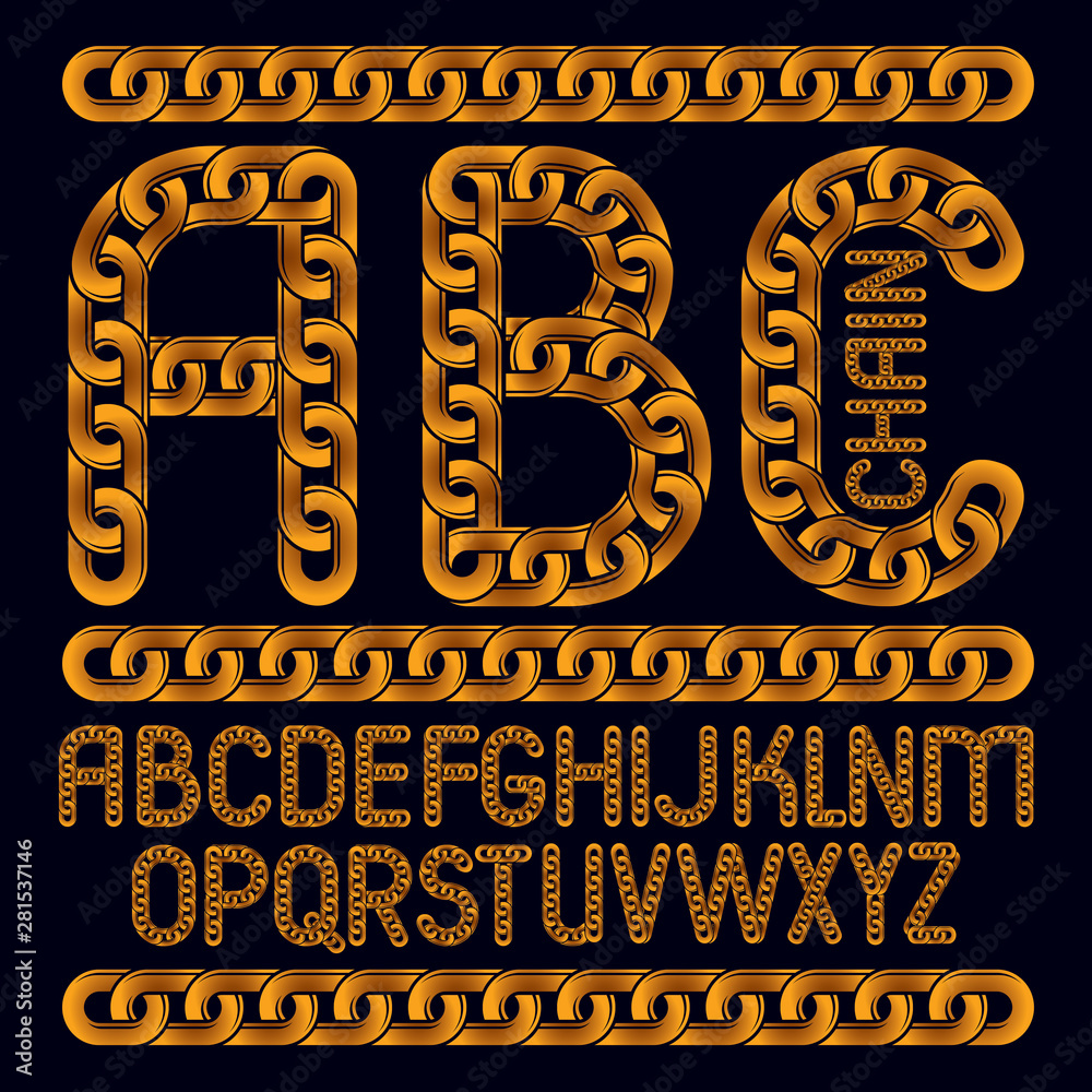 Vector English alphabet letters, abc collection. Capital decorative ...