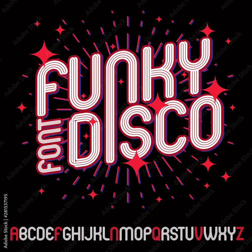 Vector funky upper case English alphabet letters collection, can be ...