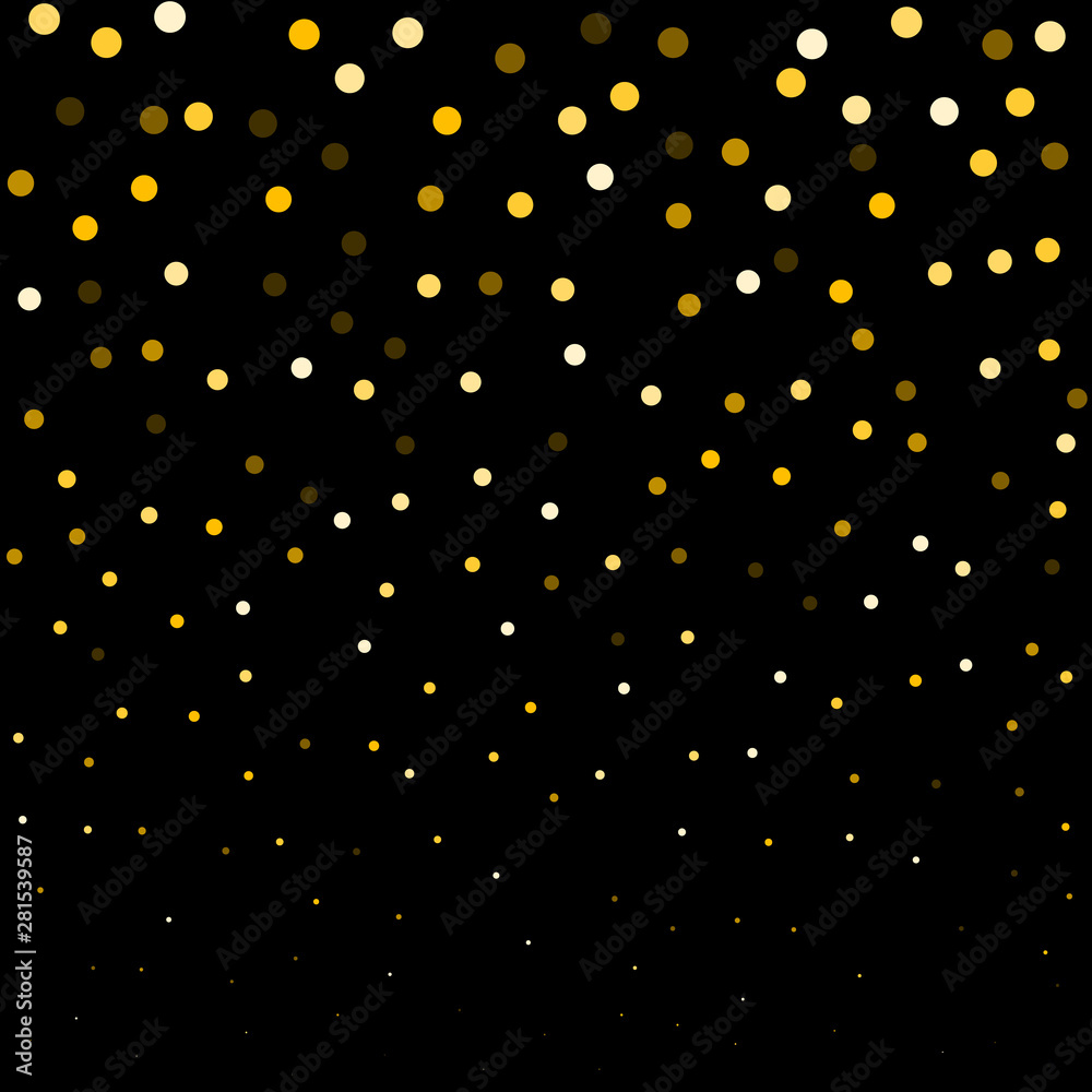 Round glitter luxury golden on black background. Gold glitter circle ...