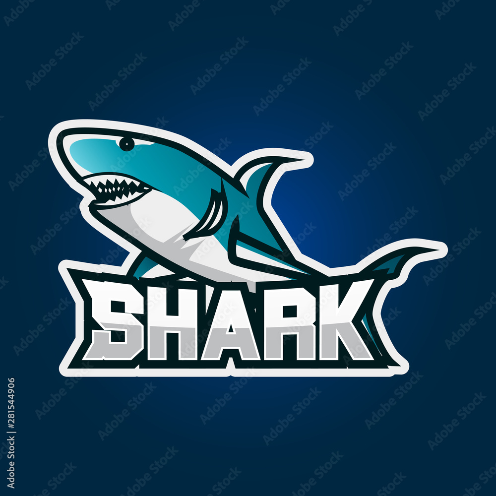 Shark esport gaming logo design. Shark gaming emblem logo design ...