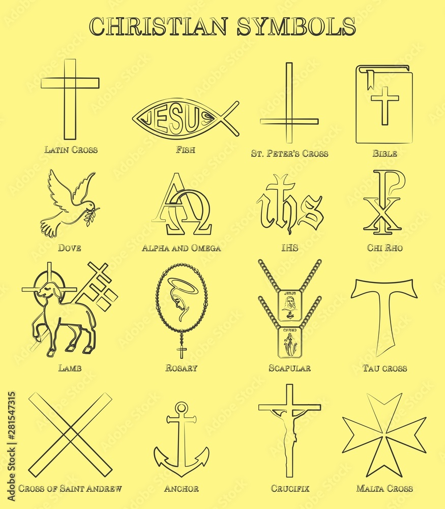 christian symbols Stock Vector | Adobe Stock