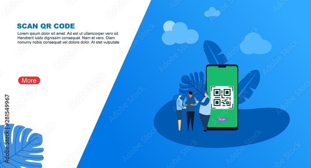 Website or landing page of QR code scanning vector illustration concept ...