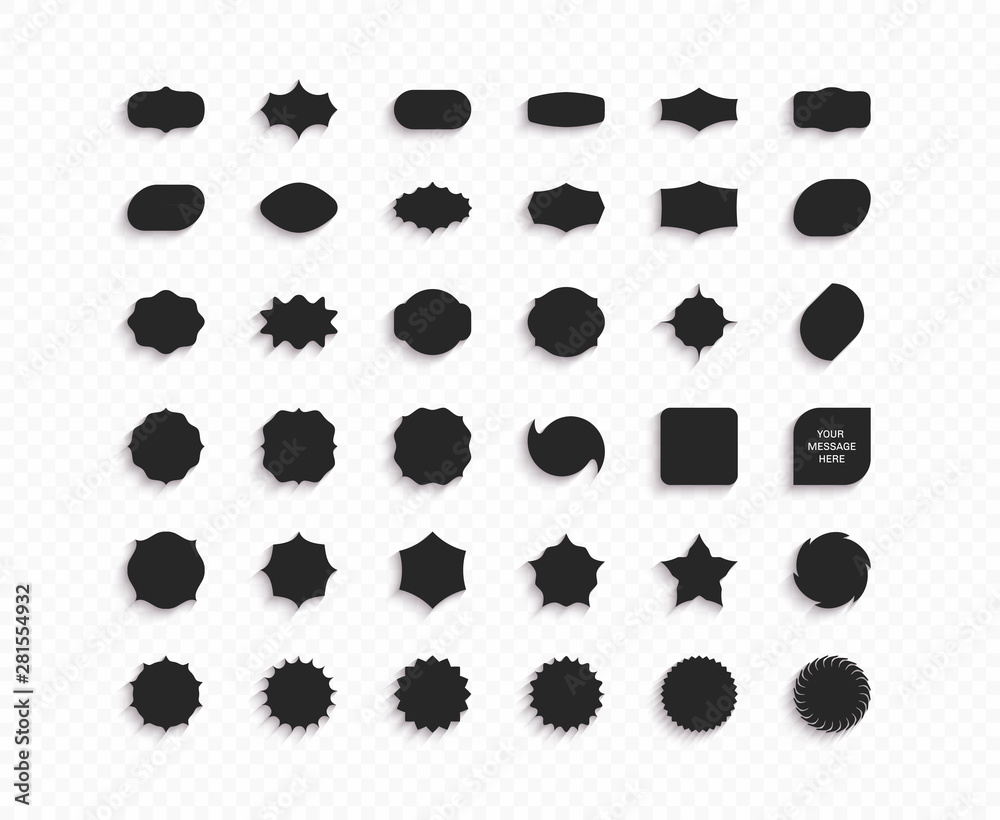 Set of empty geometrical shapes. Collection of design elements. Vector ...