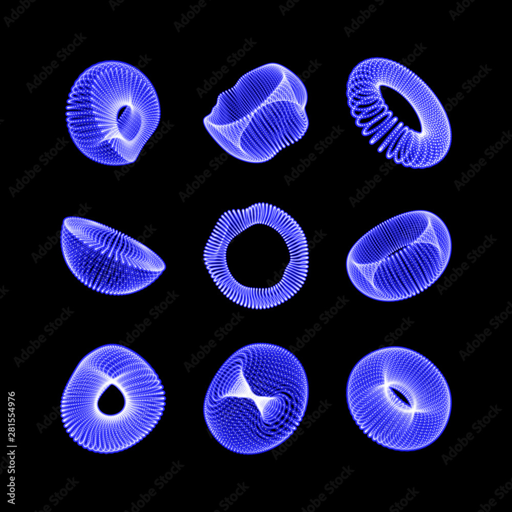 Geometric shape for design. The torus consisting of points. The half ... Geometric shape for design. The torus consisting of points. The half ...