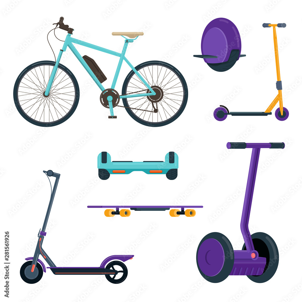 Set of electric personal transportation devices Stock Vector | Adobe Stock