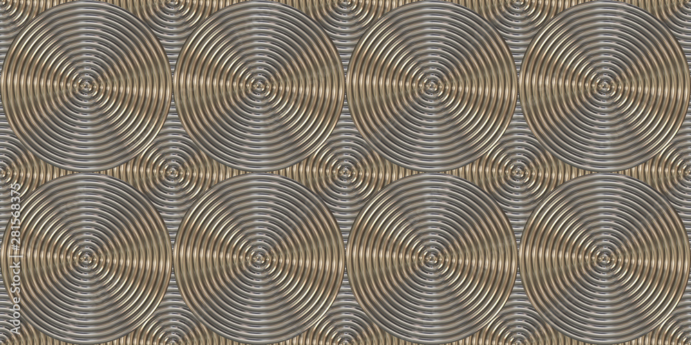 Vintage rings background. Gold silver art deco seamless texture. Metal ...