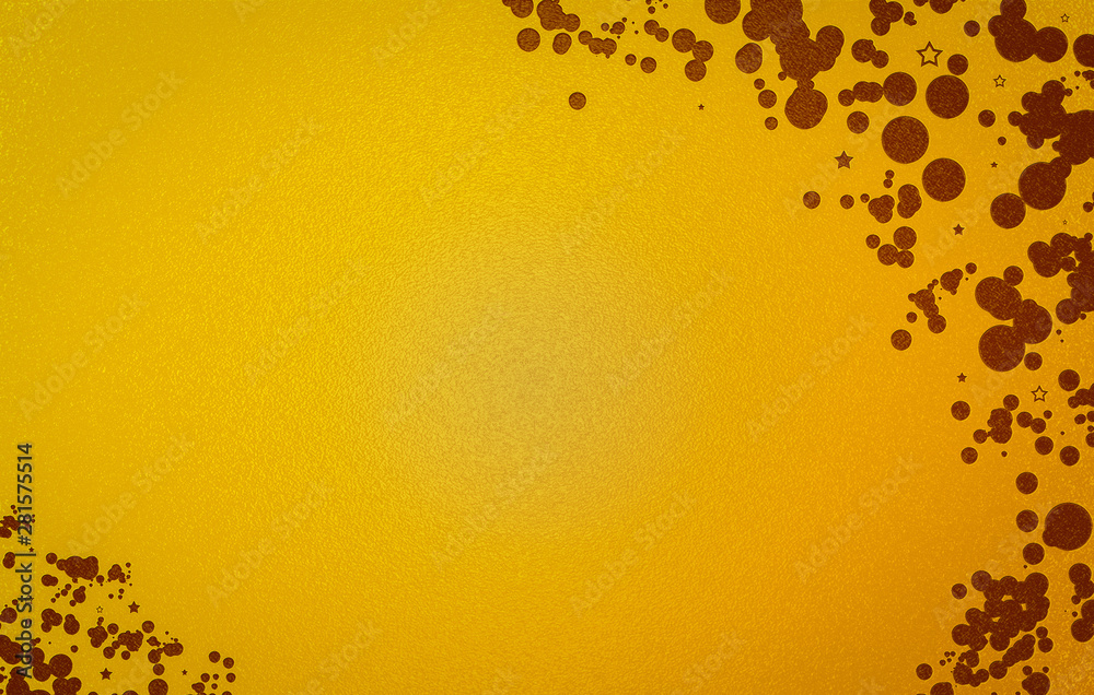 Textured Maroon dots & stars on a yellow background with the focus spot ...