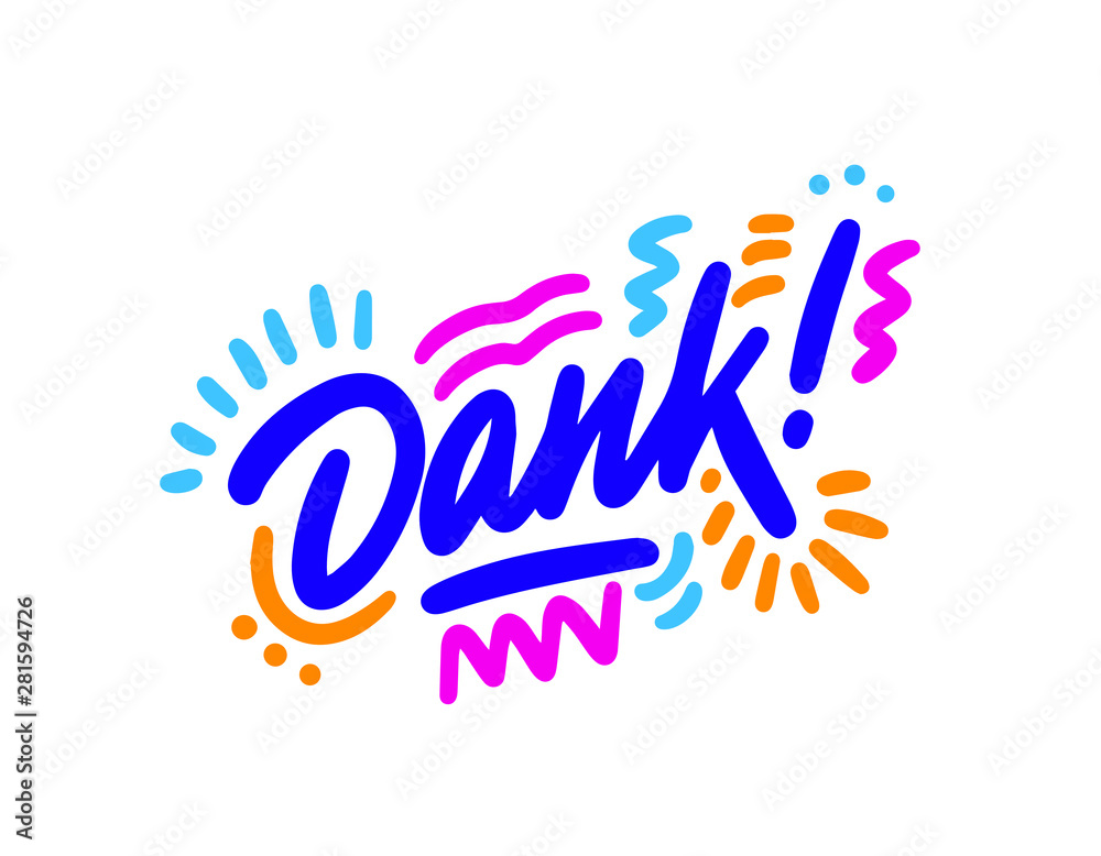 hand drawn lettering Dank. Elegant modern handwritten calligraphy with ...