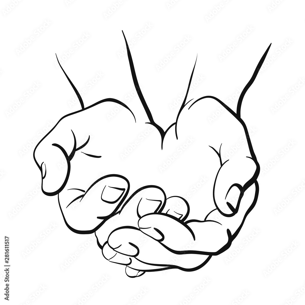 Human hands. Top view. Vector illustration Stock Vector | Adobe Stock