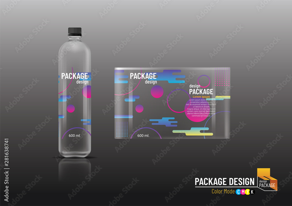 Labels & Plastic bottles, package design template, mock up, Stock ...