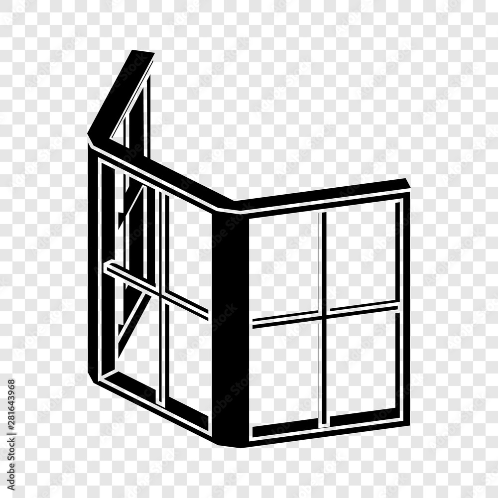Facade window frame icon. Simple illustration of facade window frame ...