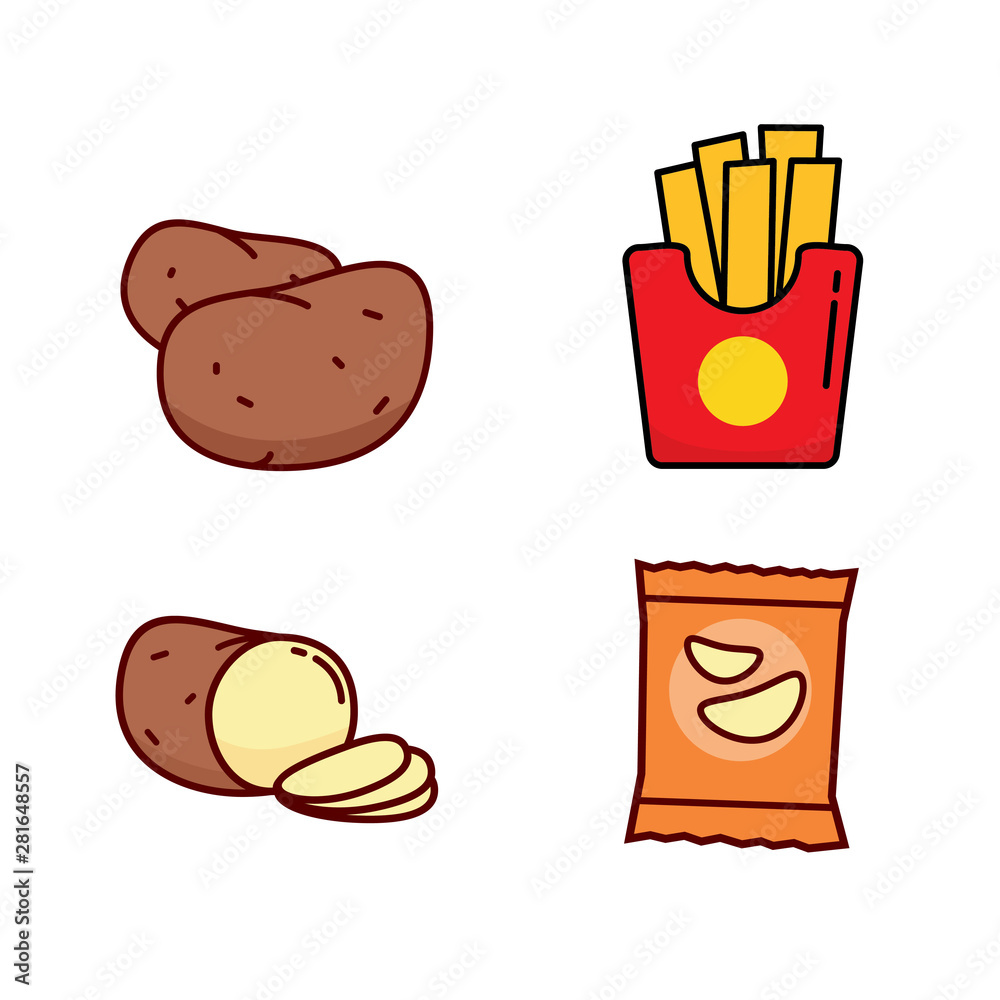 Potato vector illustration isolated on white background. Raw potato ...