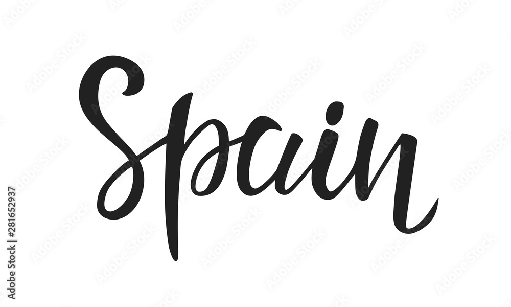 Spain typography text, phrase, slogan. Brush calligraphy. Graphic ...