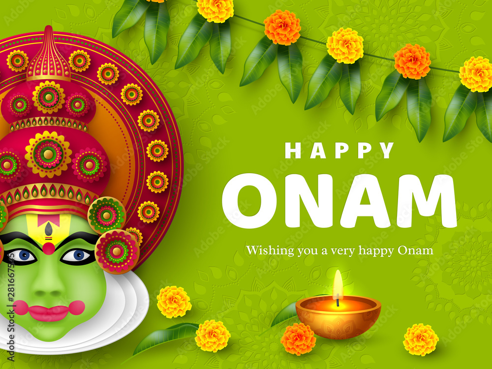 Onam festival background for South India Kerala traditional celebration ...