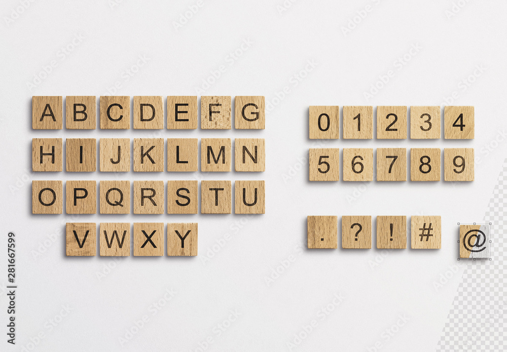 Wooden Word Game Tiles Mockup Stock Template | Adobe Stock