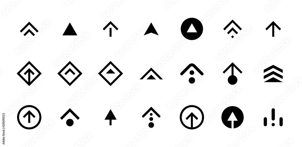 Vetor de Swipe up story button icon set. Application and social network ...