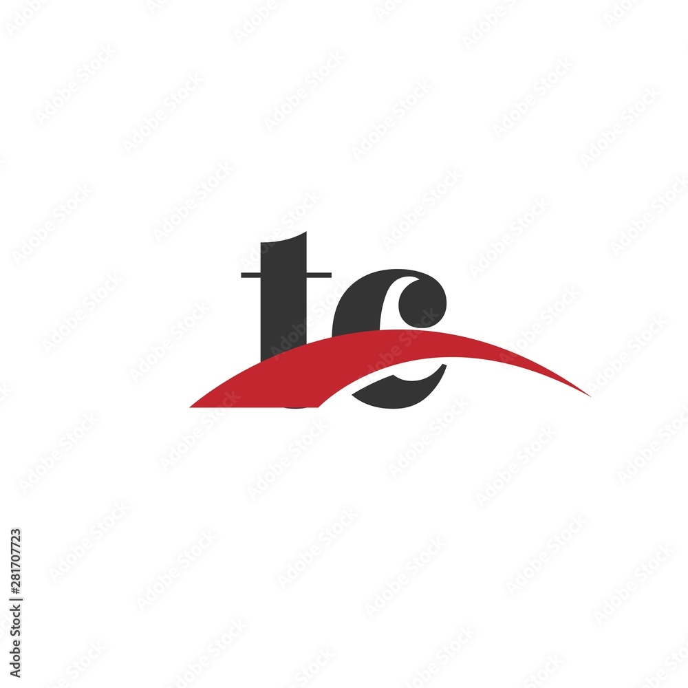 Initial Letter TC Swoosh Logo Red and Black Stock Vector | Adobe Stock