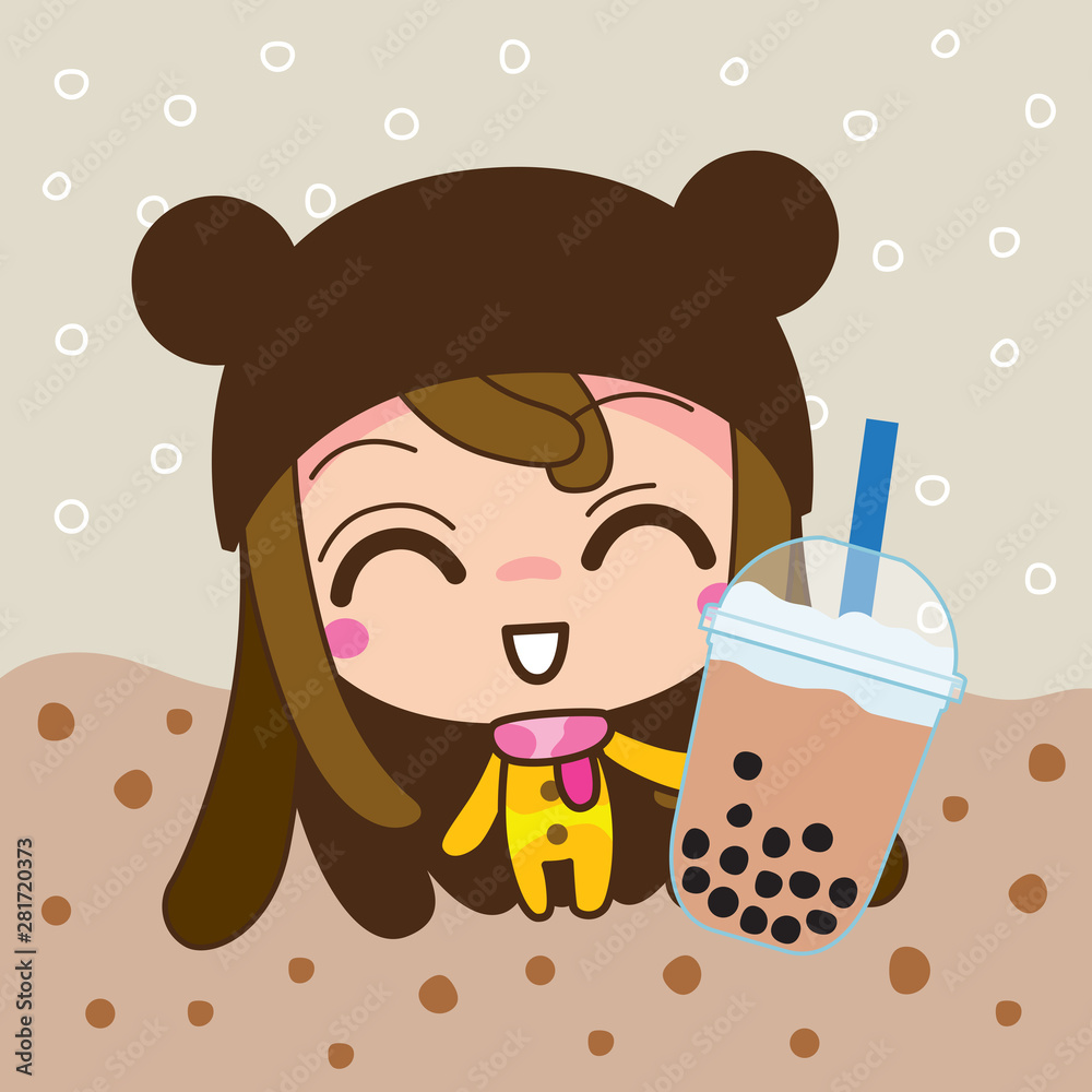 The Bubble Tea or boba tea, Pearl milk tea and popular drink vector ...