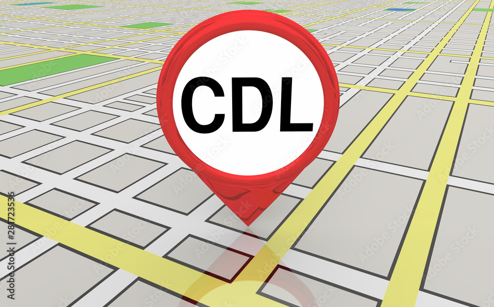 CDL Commercial Drivers License Course Map Pin 3d Illustration Stock ...