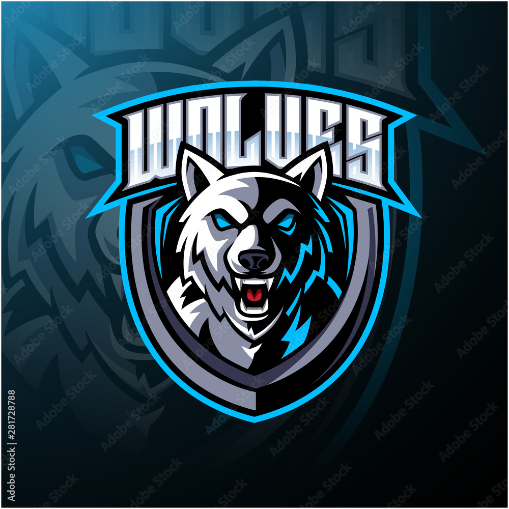Wolf head mascot logo design Stock Vector | Adobe Stock