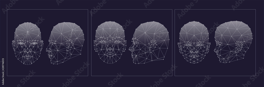 Face Recognition Biometric Scanning System Concept Abstract Tech ...