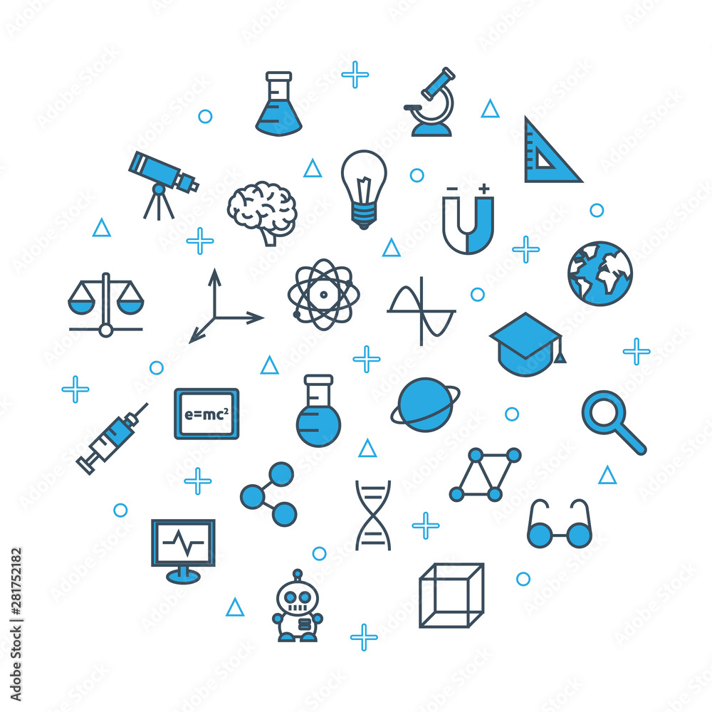 Science banner template. Technology round concept banner template. Thin ...