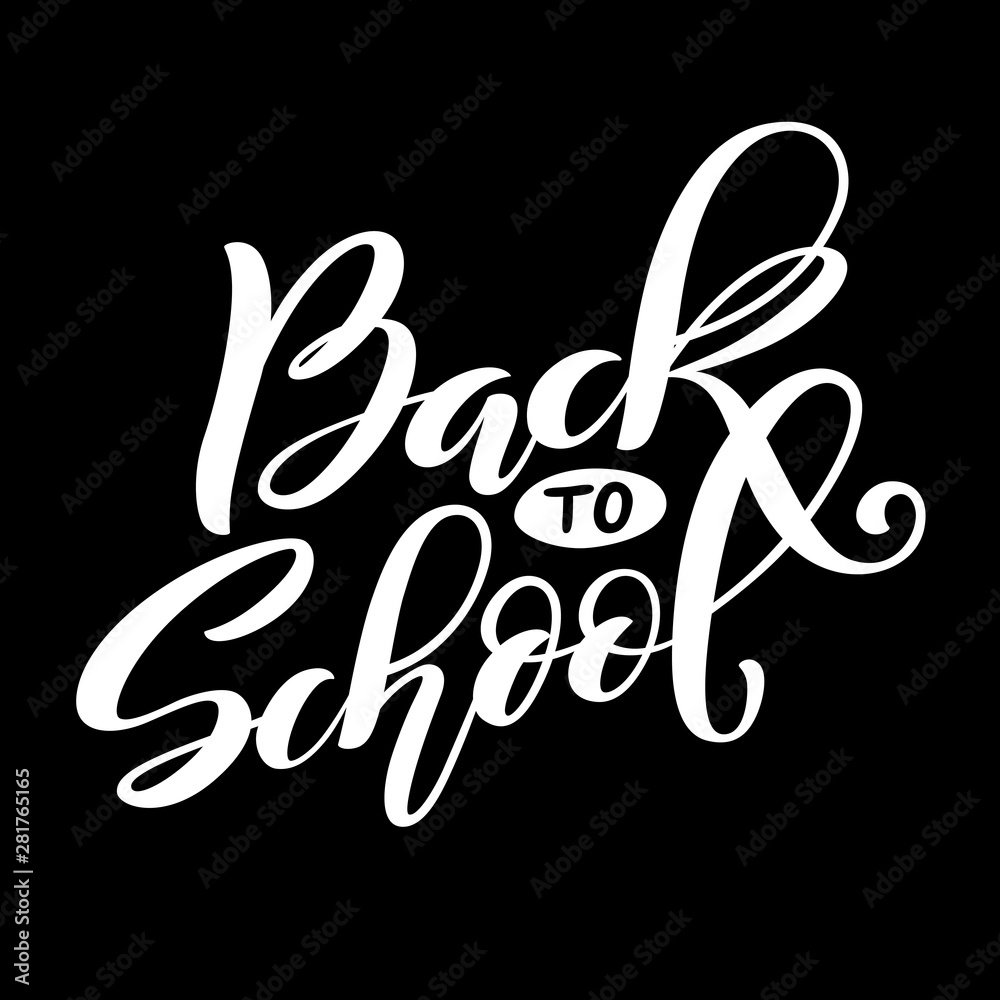 Welcome back to school hand drawn lettering Stock Vector | Adobe Stock