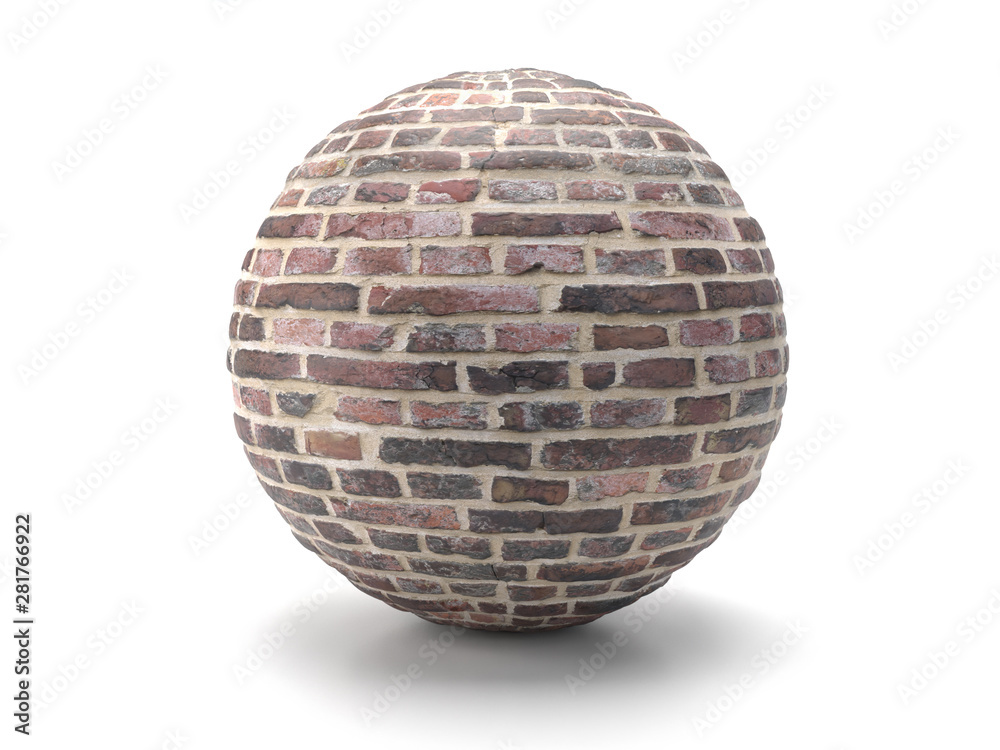 Old red brick sphere Stock Illustration | Adobe Stock