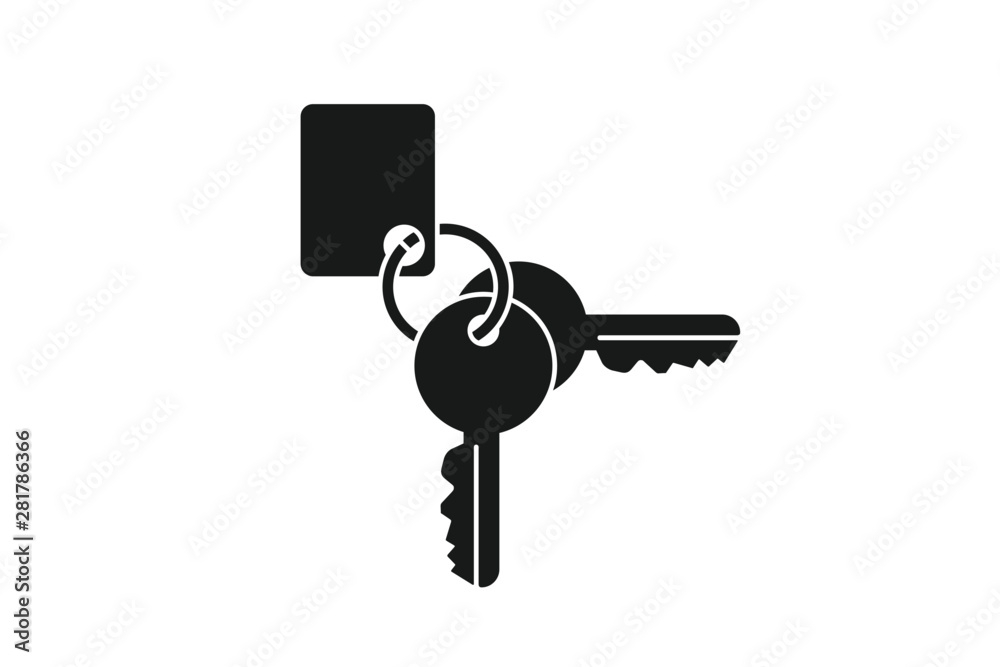 key ring icon vector with key black icon Stock Vector | Adobe Stock