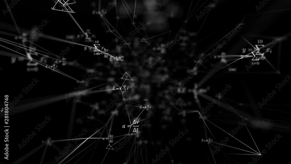 Beautiful formulas flying. School education presentation, diploma ...