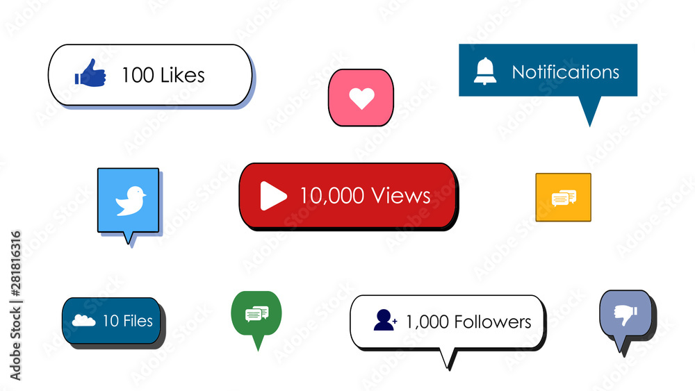 Social Media Counter Stock Template | Adobe Stock