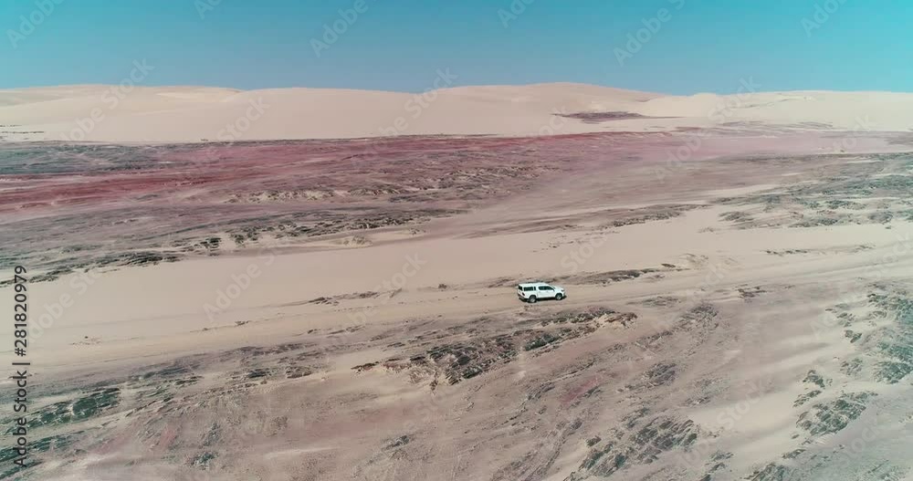 Arial birds eye view of the magnificent Namibian Skeleton Coast ...