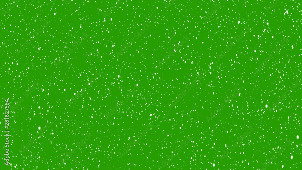 Realistic snow falling on green background. Isolated Flakes to down ...