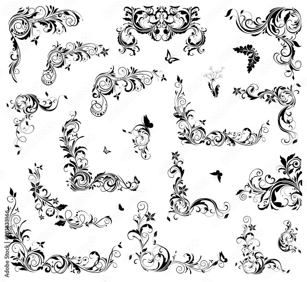 Beautiful floral vintage corner and header collection for wedding ...