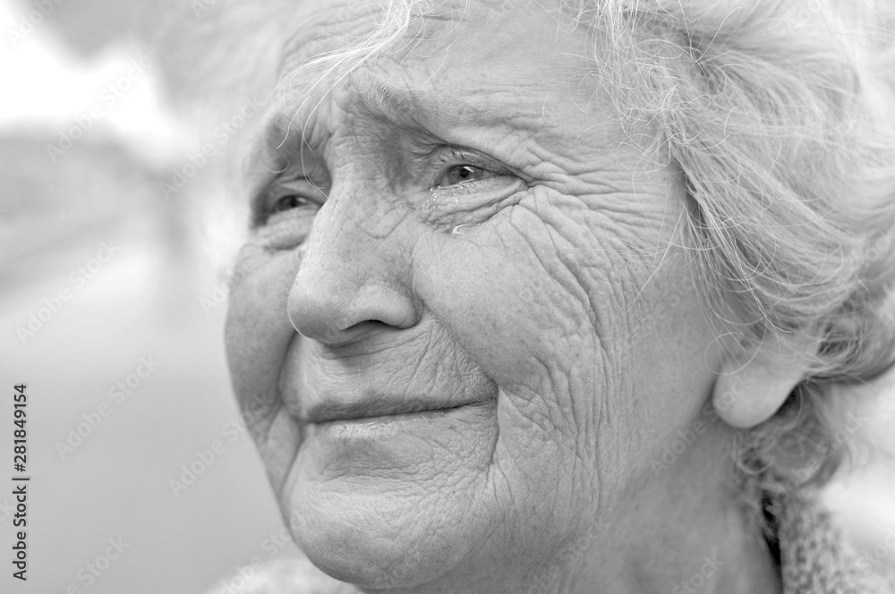 Sad Woman 60 Years Old With Tears In Her Eyes Weeping Old Woman