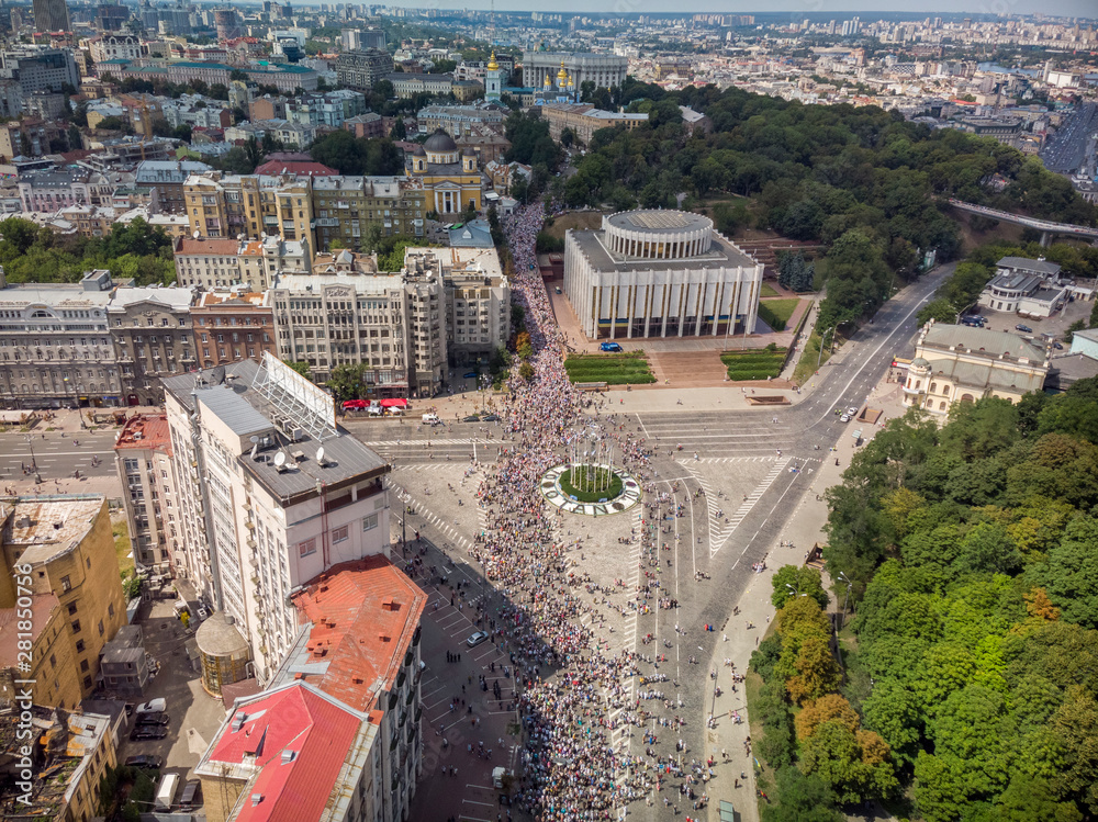 Kiev, Ukraine - July 27, 2019: Religious procession of Orthodox ...