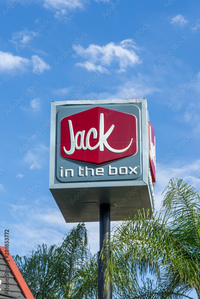 Jack in the Box Restaurant Sign Stock Photo | Adobe Stock