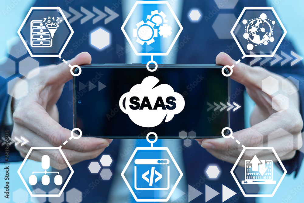 SAAS Software As A Service Cloud Data Transformation Mobile Technology ...