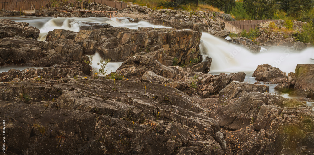 Hønefossen, Hønefoss, wodospad, waterfall w mieście Stock Photo | Adobe ...
